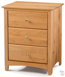 Solid Alder Wood Shaker Large 3 Drawer Nightstand in Natural Finish ...